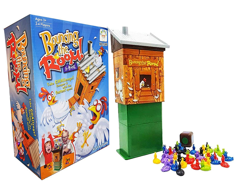 Bouncing The Room Game, Board Game Set, Jumping Coop Chicken Coop Boar